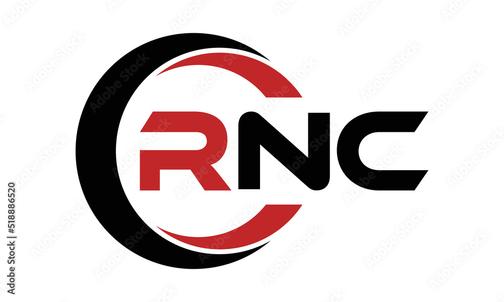 RNC three letter swoosh logo design vector template | monogram logo ...