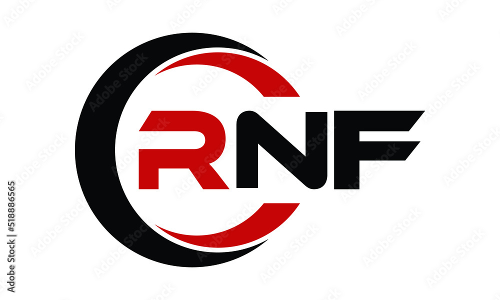 RNF three letter swoosh logo design vector template | monogram logo ...