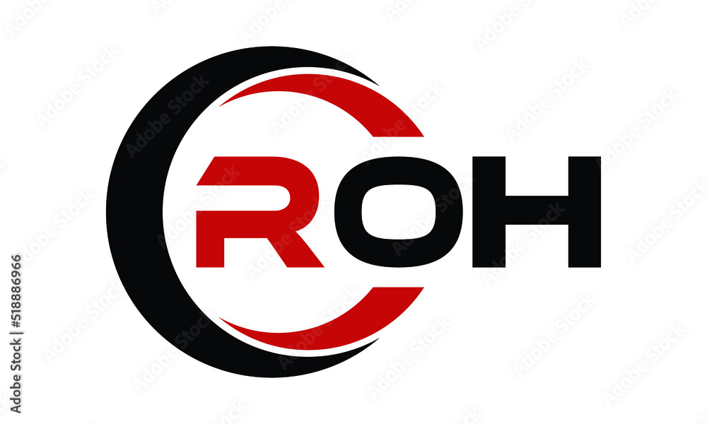 ROH three letter swoosh logo design vector template | monogram logo ...