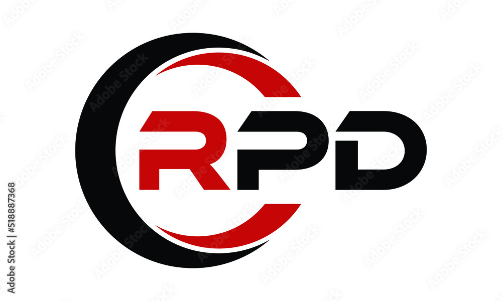 RPD three letter swoosh logo design vector template | monogram logo ...
