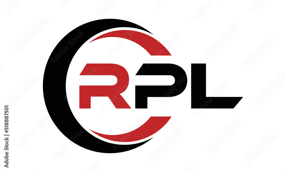 RPL three letter swoosh logo design vector template | monogram logo ...