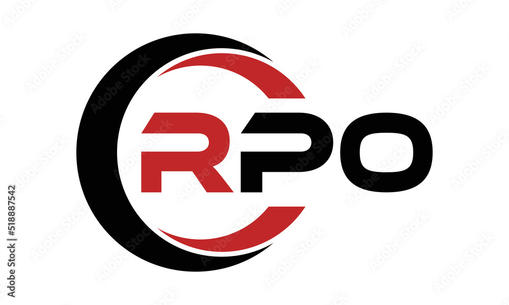 RPO three letter swoosh logo design vector template | monogram logo ...