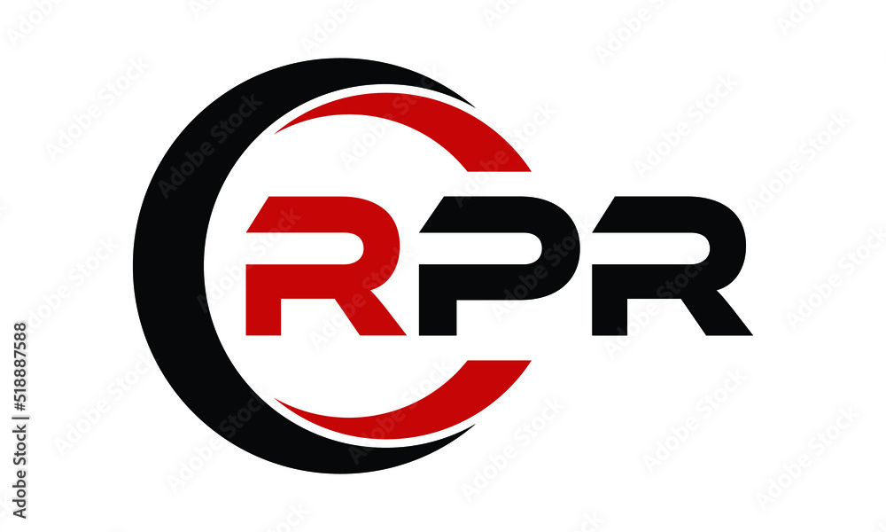 RPR three letter swoosh logo design vector template | monogram logo ...