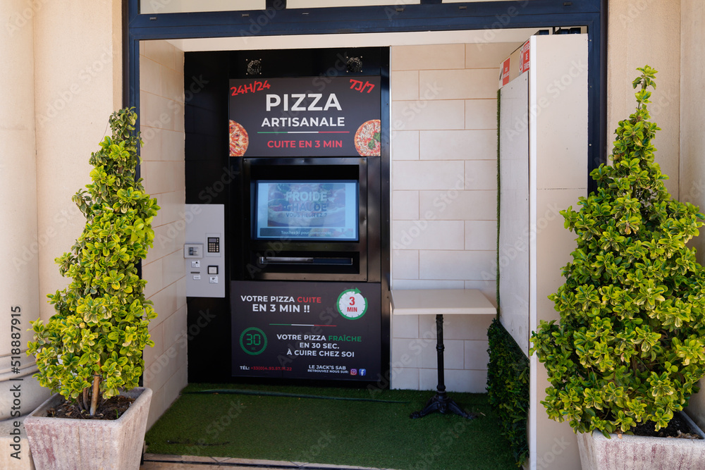 pizza artisanale logo brand and sign text express Automatic distributor ...