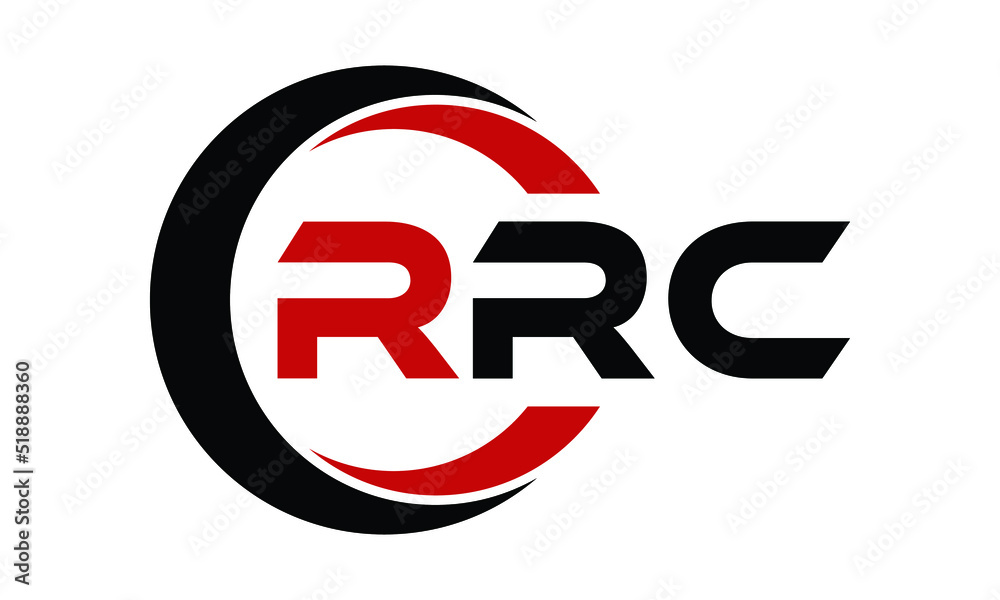 RRC three letter swoosh logo design vector template | monogram logo ...