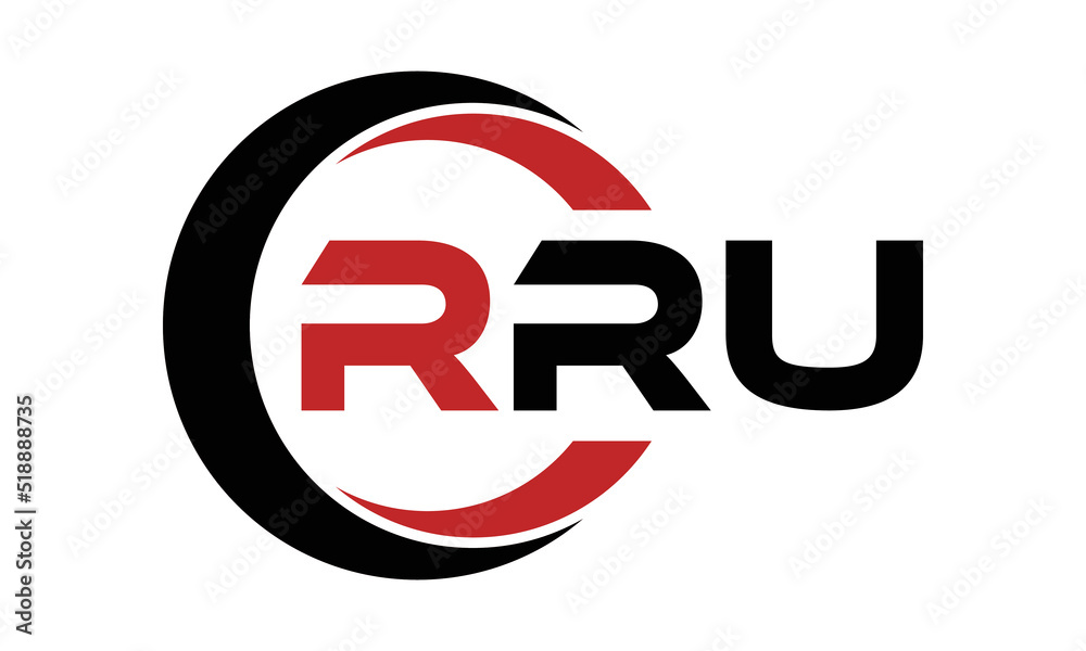 RRU three letter swoosh logo design vector template | monogram logo ...