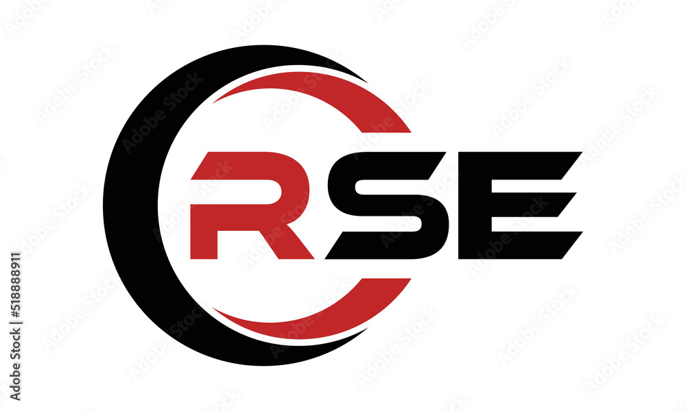 RSE three letter swoosh logo design vector template | monogram logo ...