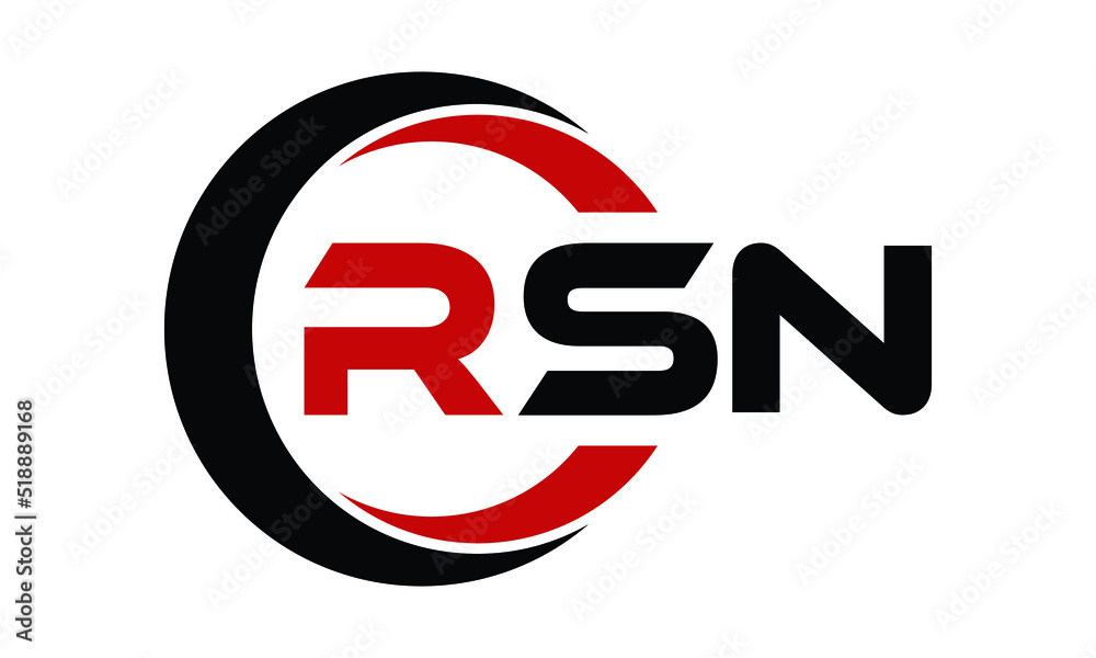 RSN three letter swoosh logo design vector template | monogram logo ...