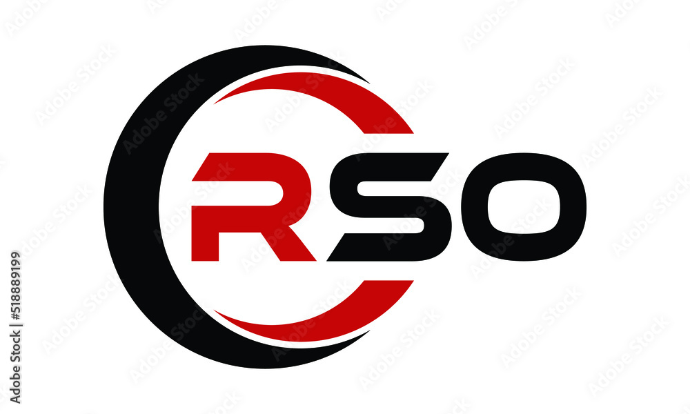 RSO three letter swoosh logo design vector template | monogram logo ...