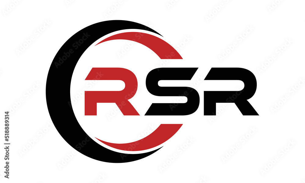 RSR three letter swoosh logo design vector template | monogram logo ...