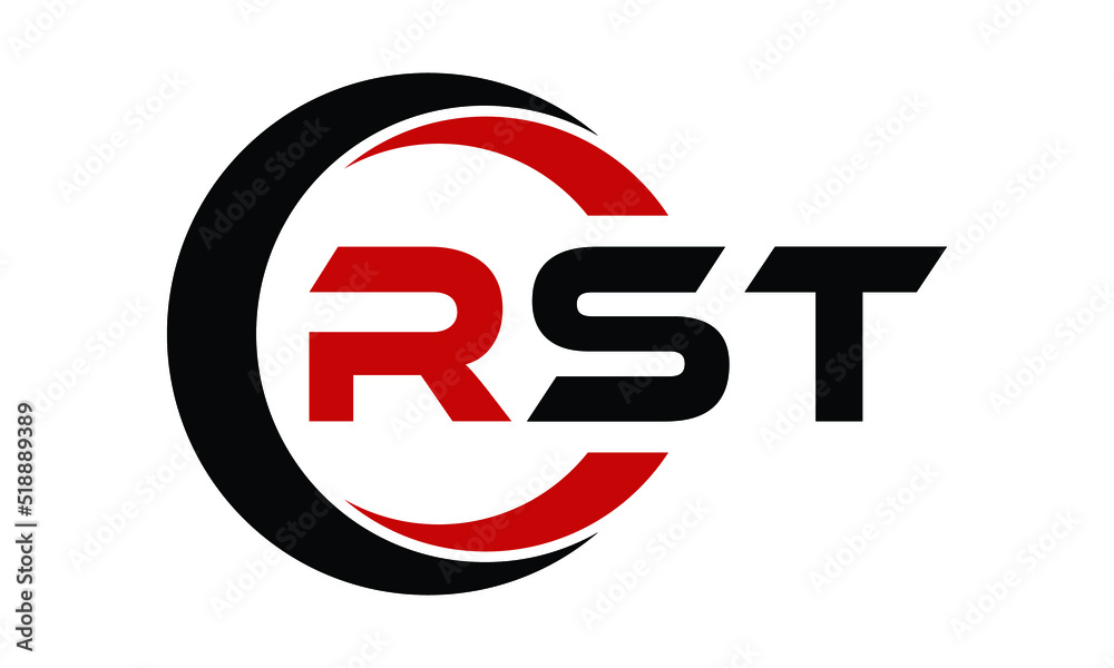 RST three letter swoosh logo design vector template | monogram logo ...