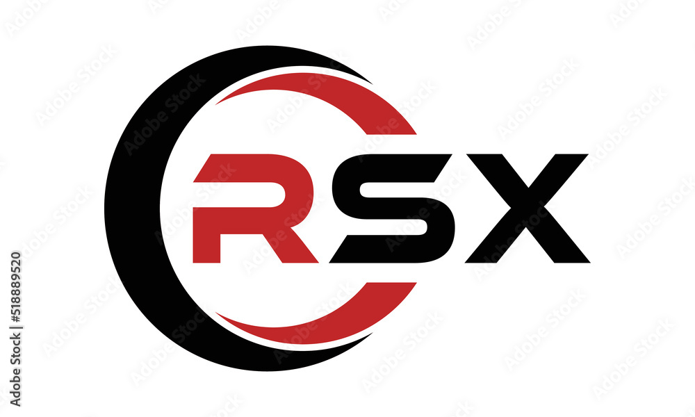 RSX three letter swoosh logo design vector template | monogram logo ...