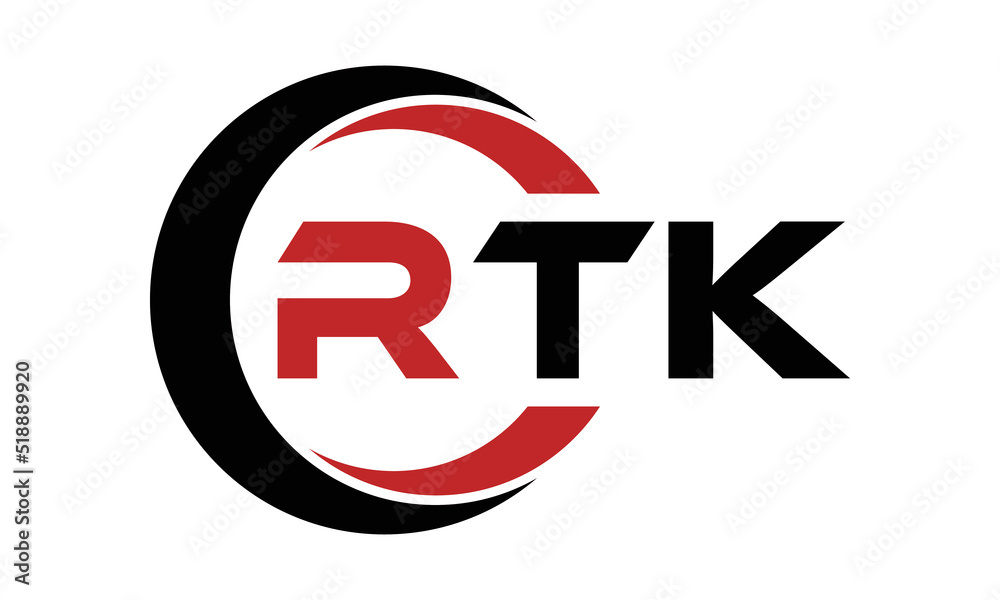 RTK three letter swoosh logo design vector template | monogram logo ...