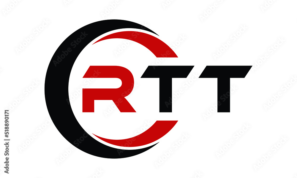 RTT three letter swoosh logo design vector template | monogram logo ...