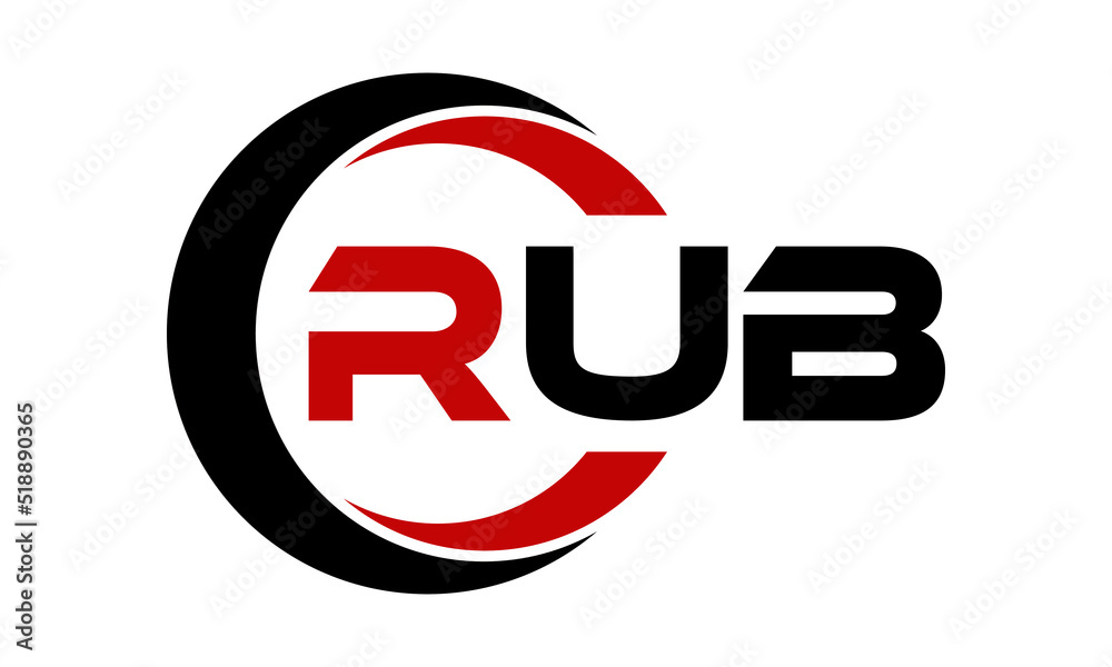 RUB three letter swoosh logo design vector template | monogram logo ...