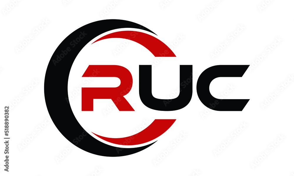 RUC three letter swoosh logo design vector template | monogram logo ...