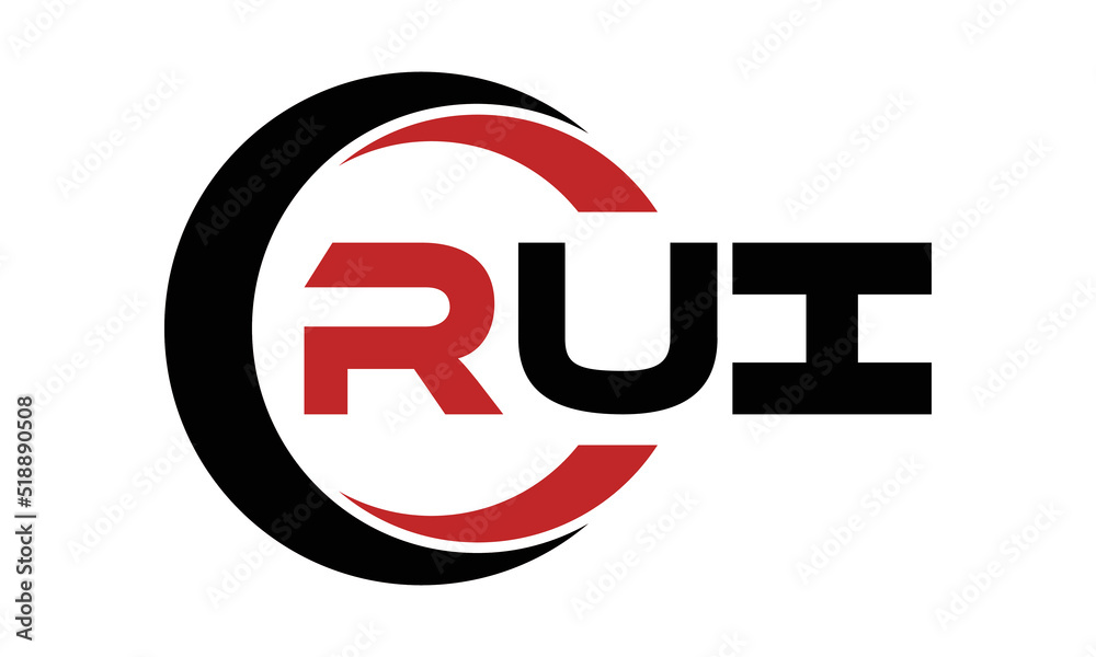 RUI three letter swoosh logo design vector template | monogram logo ...