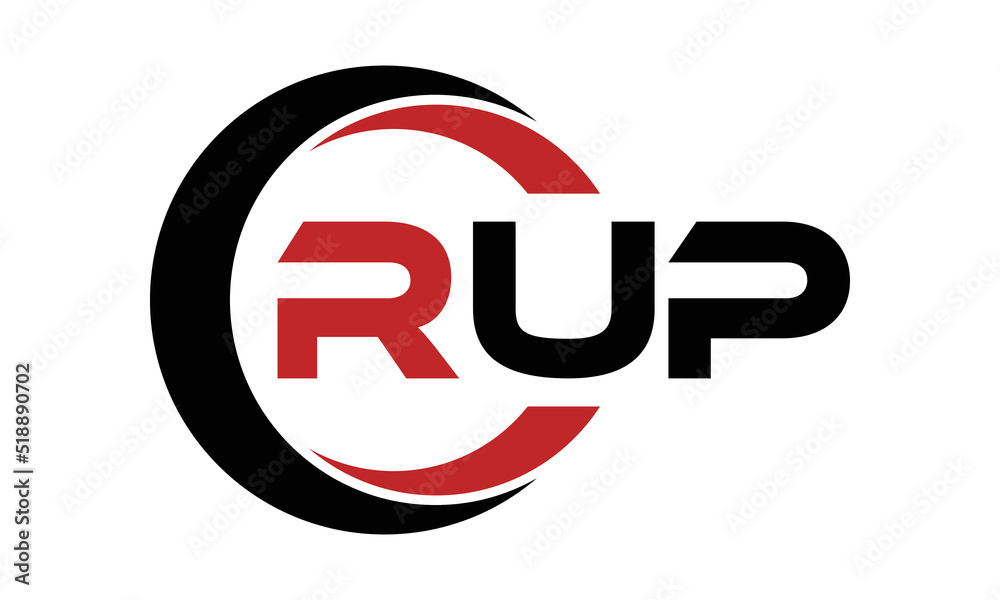 RUP three letter swoosh logo design vector template | monogram logo ...