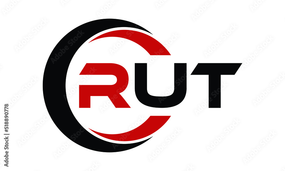RUT three letter swoosh logo design vector template | monogram logo ...