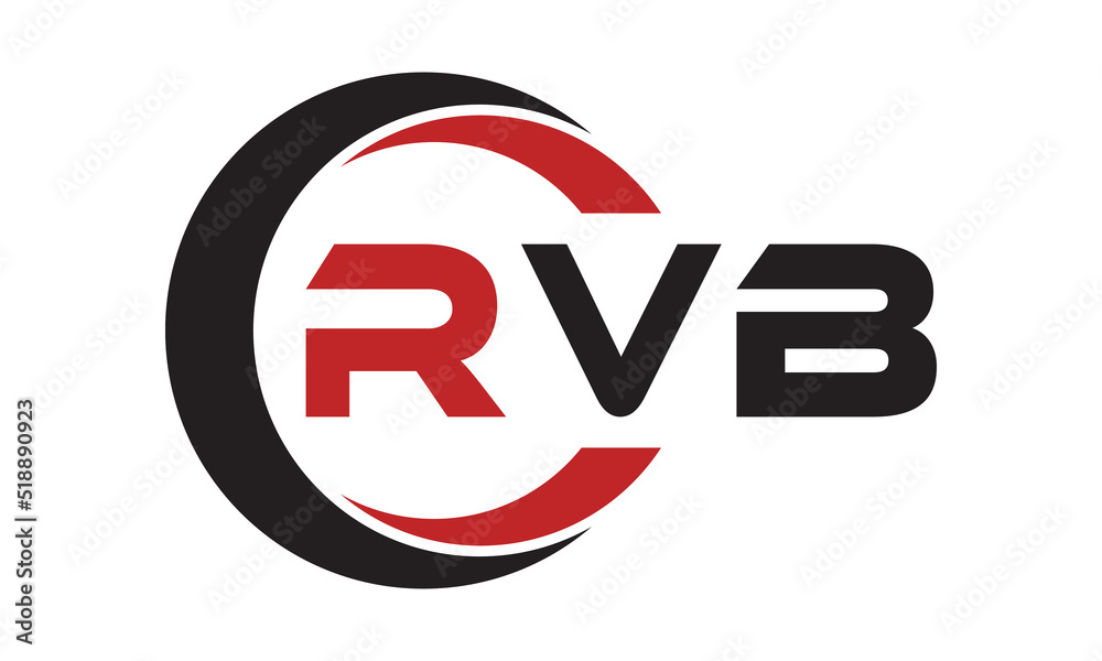 RVB three letter swoosh logo design vector template | monogram logo ...