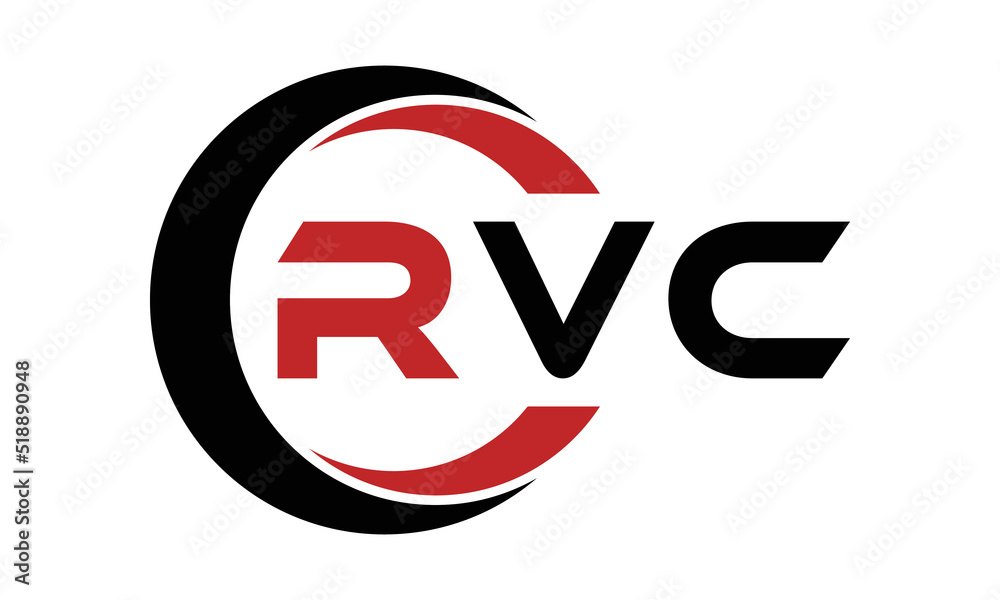 RVC three letter swoosh logo design vector template | monogram logo ...