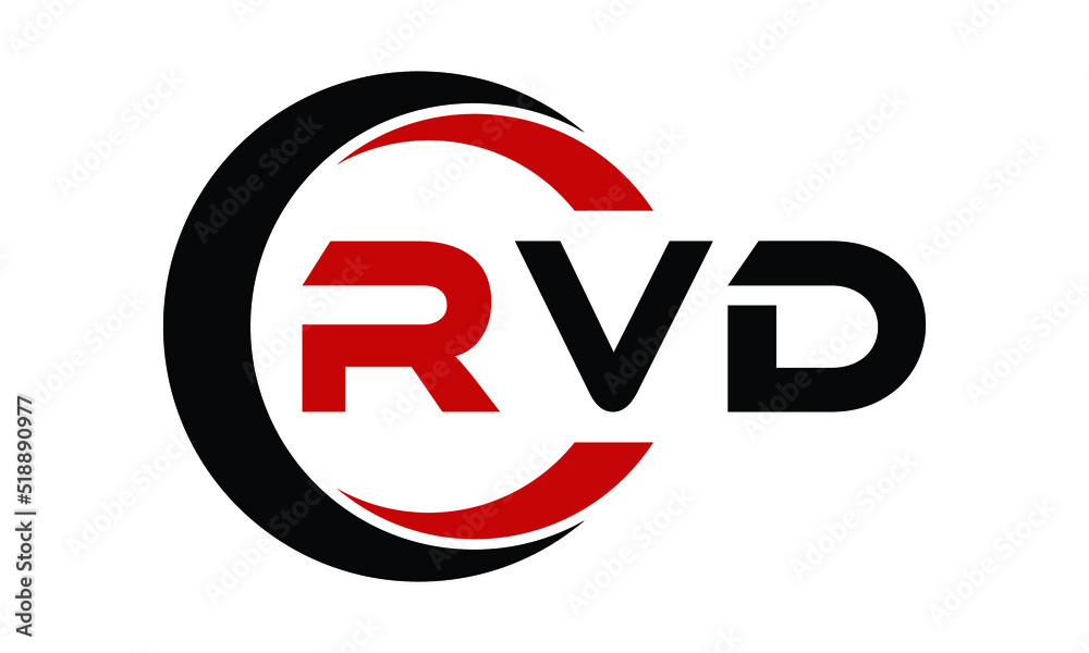 RVD three letter swoosh logo design vector template | monogram logo ...