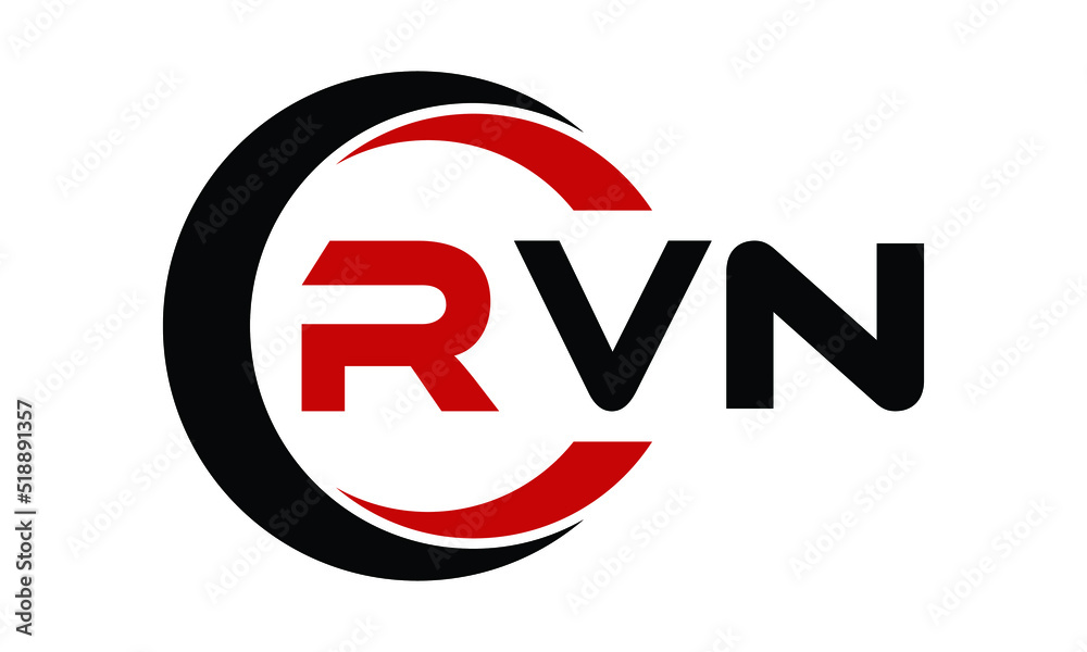 RVN three letter swoosh logo design vector template | monogram logo ...