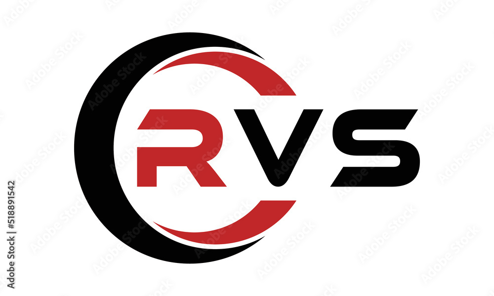 RVS three letter swoosh logo design vector template | monogram logo ...