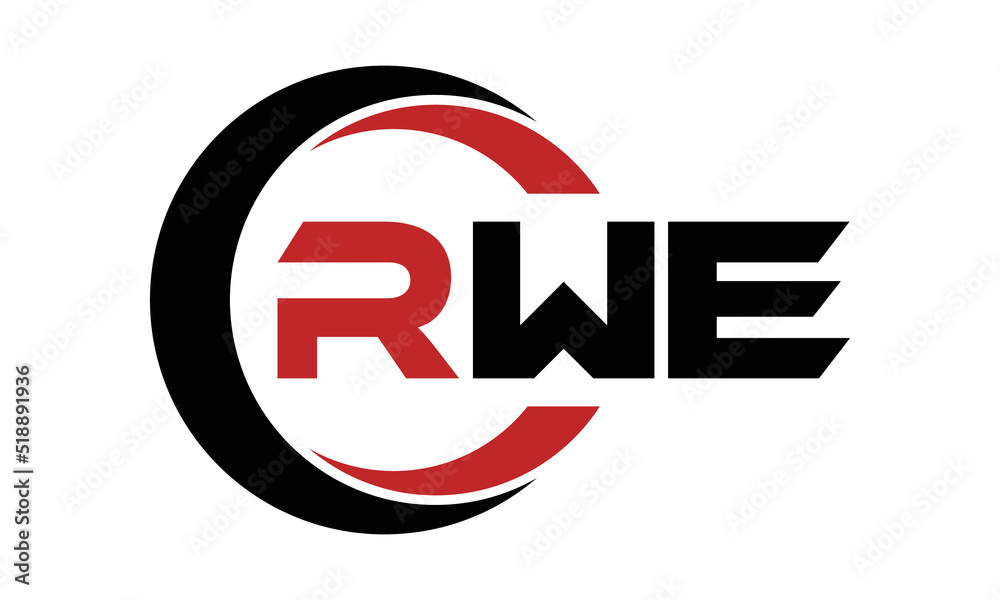 RWE three letter swoosh logo design vector template | monogram logo ...