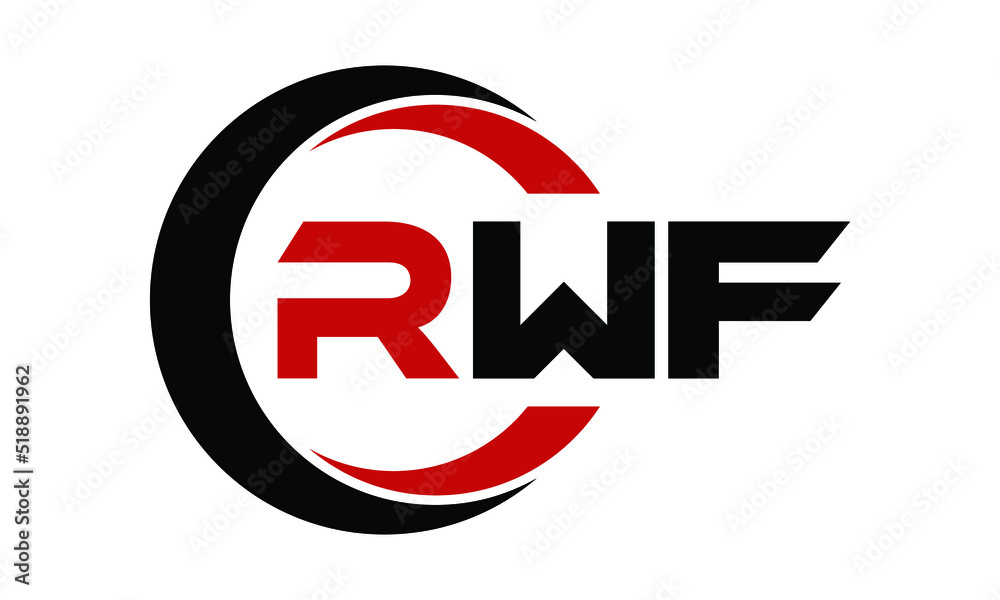 RWF three letter swoosh logo design vector template | monogram logo ...