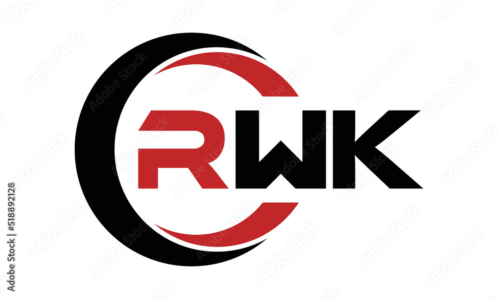 RWK three letter swoosh logo design vector template | monogram logo ...