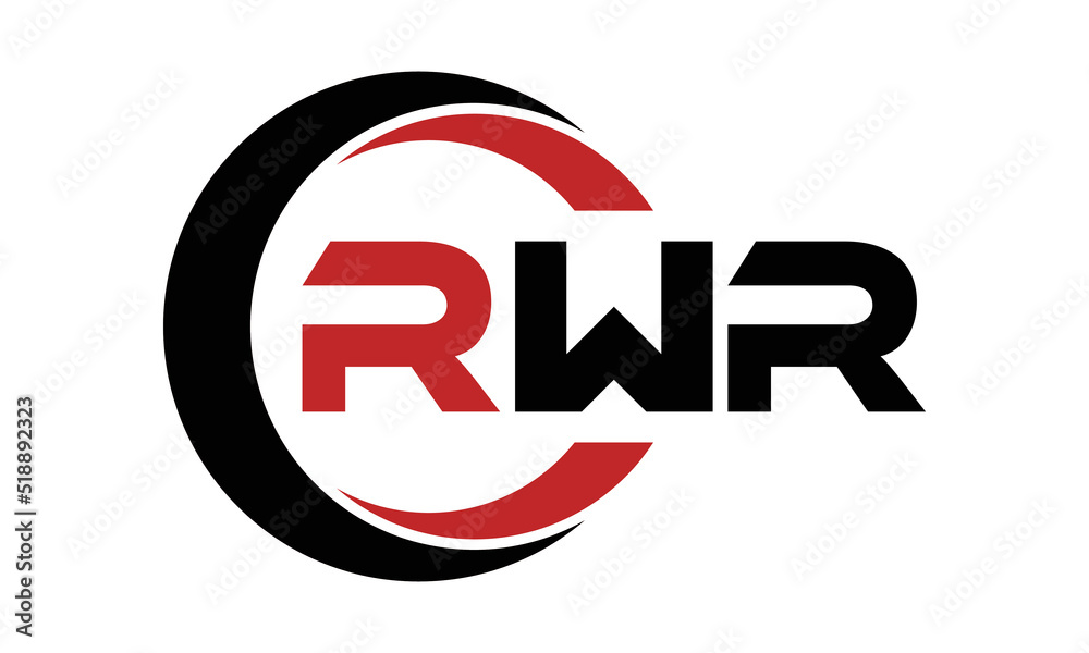 RWR three letter swoosh logo design vector template | monogram logo ...