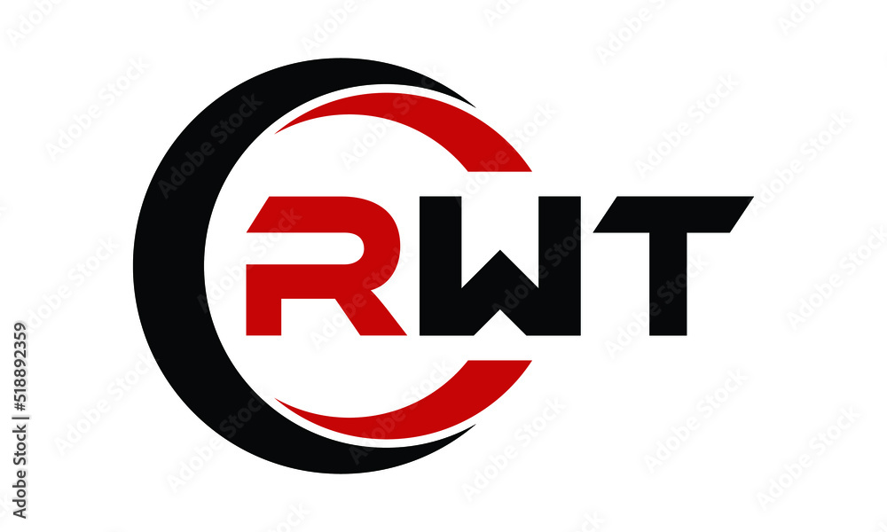 RWT three letter swoosh logo design vector template | monogram logo ...