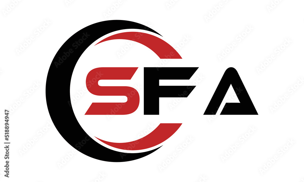 SFA three letter swoosh logo design vector template | monogram logo ...
