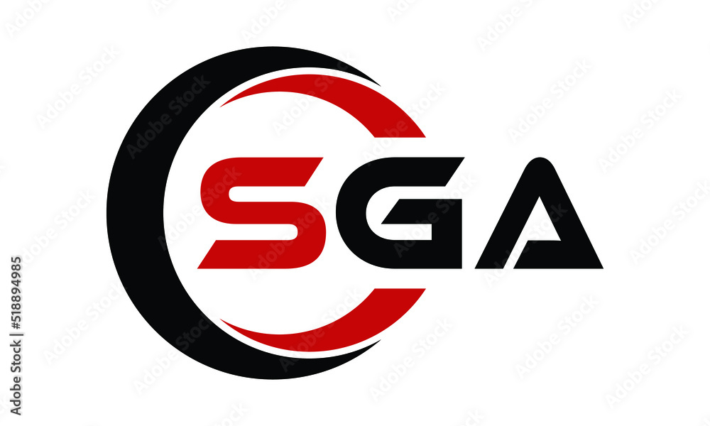 SGA three letter swoosh logo design vector template | monogram logo ...