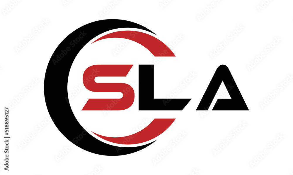 SLA three letter swoosh logo design vector template | monogram logo ...