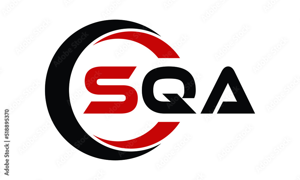SQA three letter swoosh logo design vector template | monogram logo ...