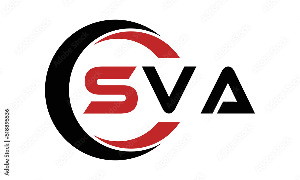 SVA three letter swoosh logo design vector template | monogram logo ...