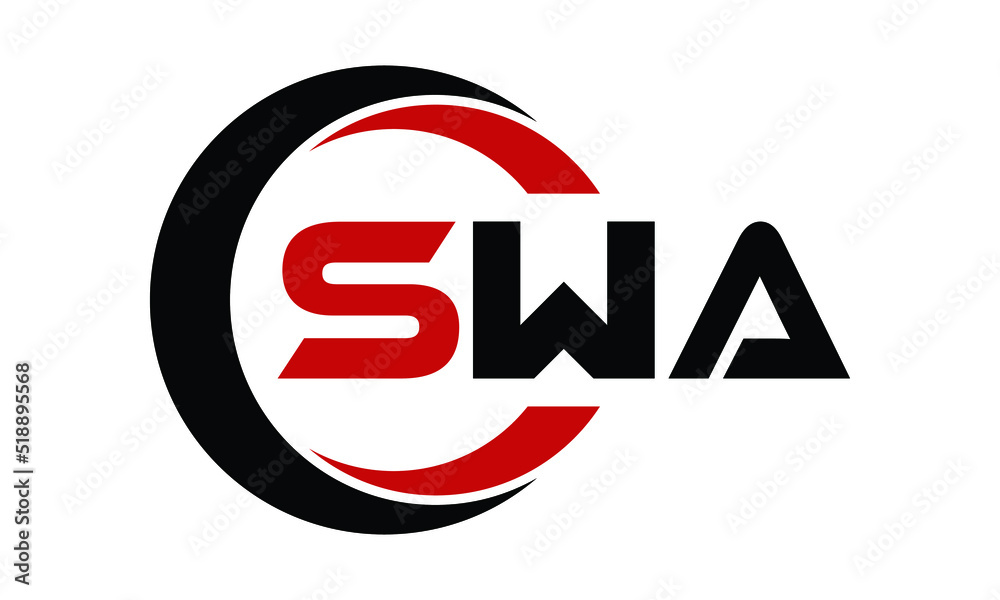 Vecteur Stock SWA three letter swoosh logo design vector template ...
