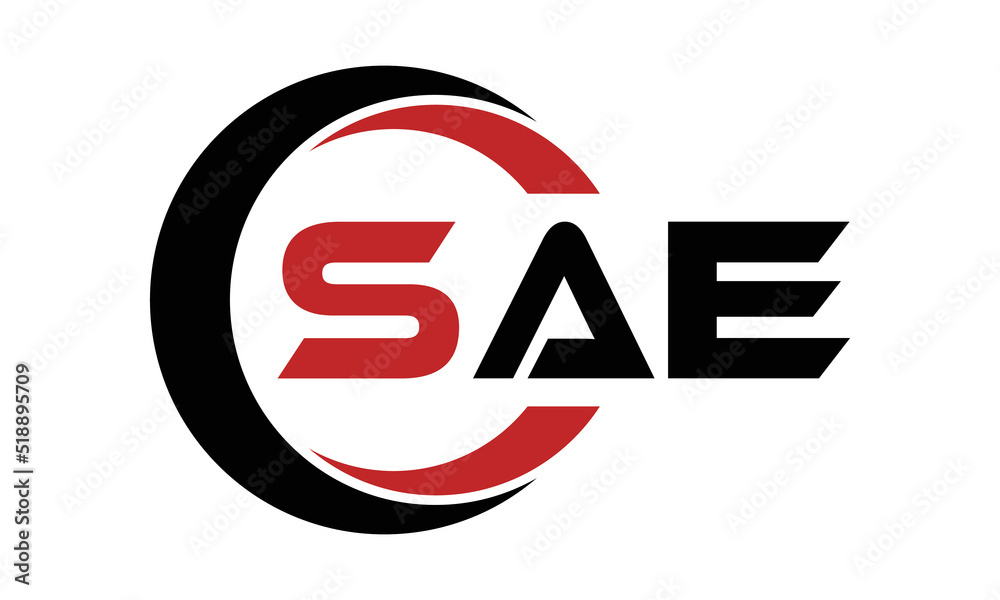 SAE three letter swoosh logo design vector template | monogram logo ...