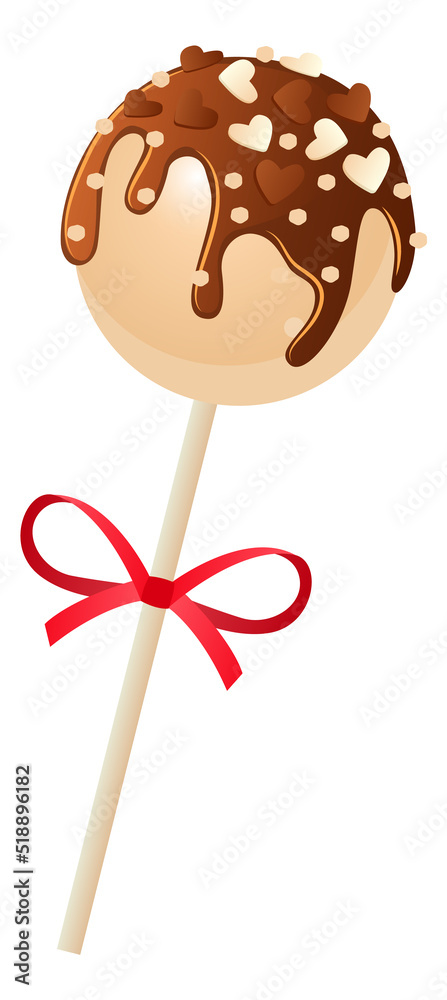 Chocolate dripping on lolipop stick. Hard candy cartoon icon Stock ...