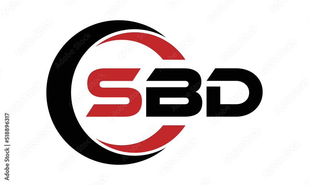 SBD three letter swoosh logo design vector template | monogram logo ...