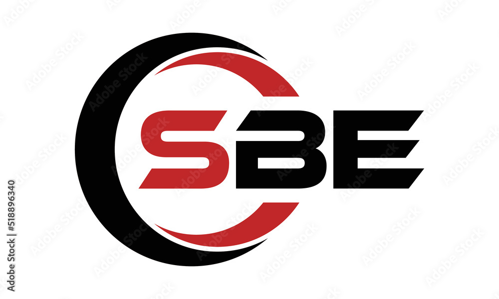 SBE three letter swoosh logo design vector template | monogram logo ...