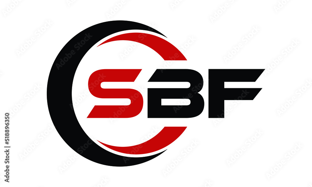 SBF three letter swoosh logo design vector template | monogram logo ...