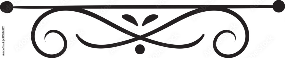 Decorative swirl divider. Hand drawn vintage separator Stock Vector ...