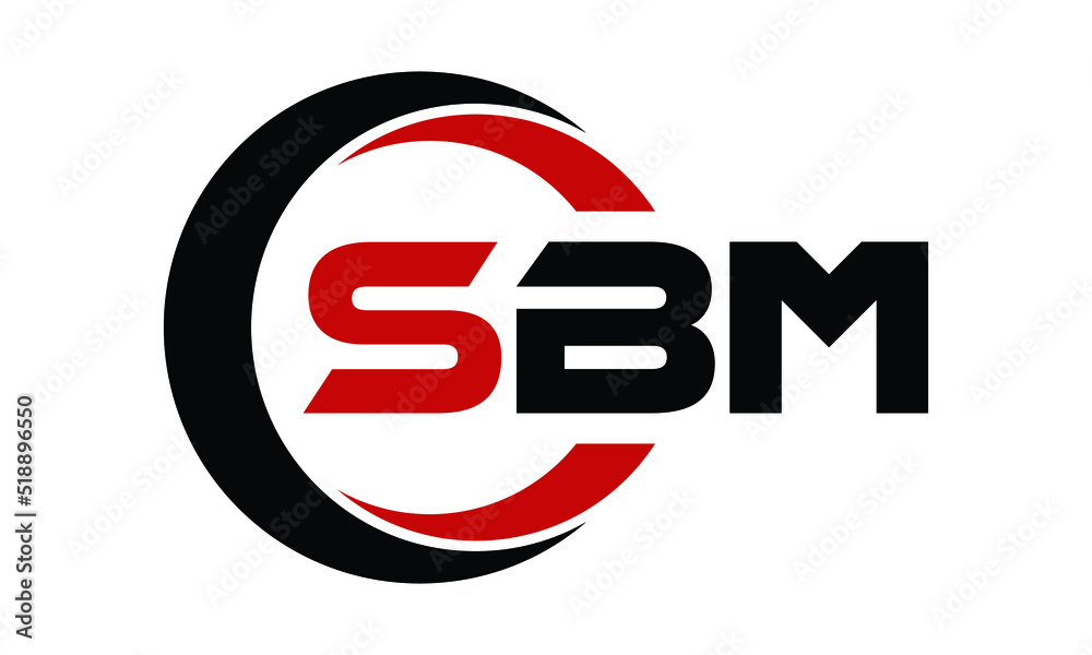 SBM three letter swoosh logo design vector template | monogram logo ...