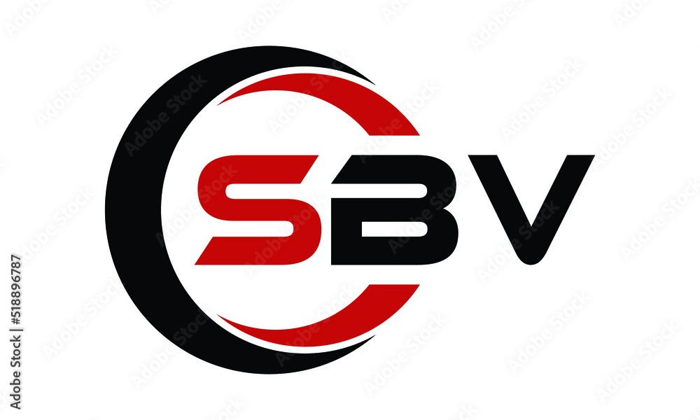 SBV three letter swoosh logo design vector template | monogram logo ...
