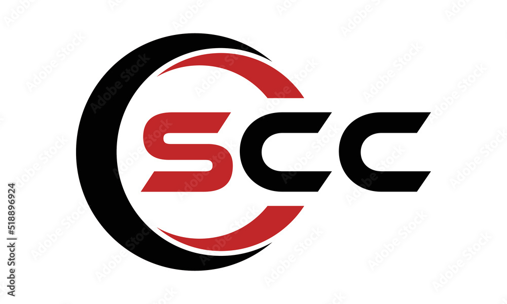 SCC three letter swoosh logo design vector template | monogram logo ...