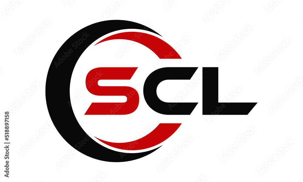 SCL three letter swoosh logo design vector template | monogram logo ...