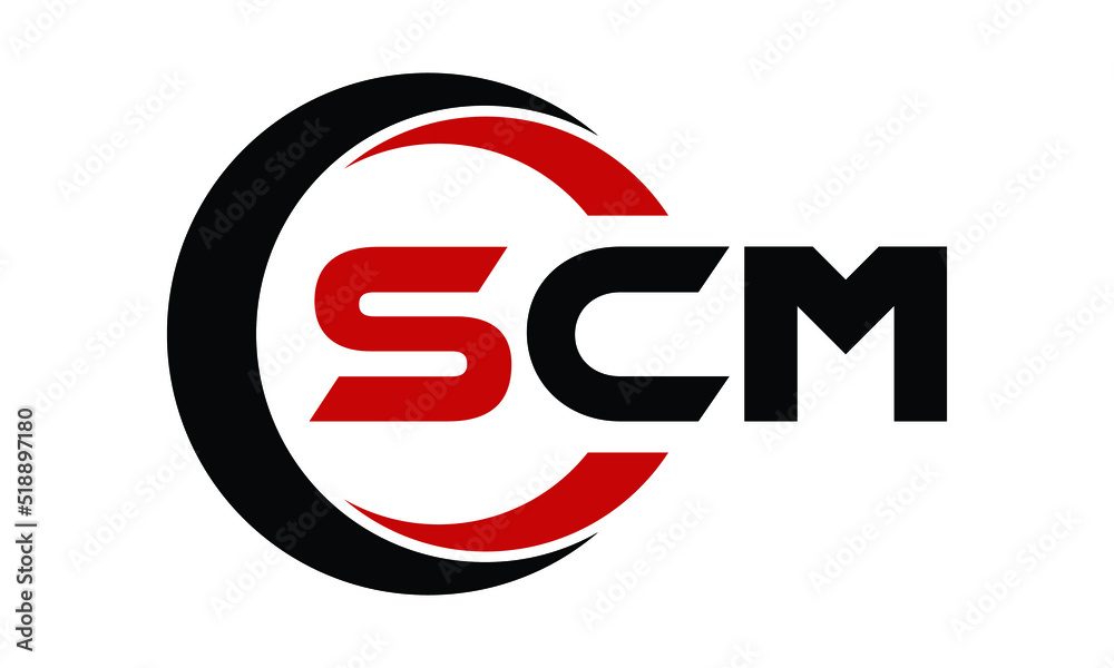SCM three letter swoosh logo design vector template | monogram logo ...